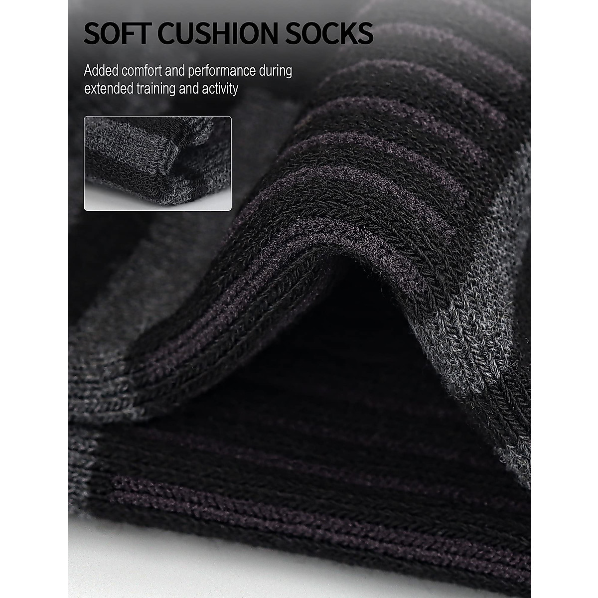 Airacker Ankle Athletic Running Socks Cushioned Breathable Low Cut Sports Tab Socks for Men and Women (6 Pairs)