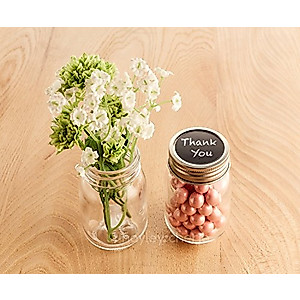 Hayley Cherie 2.5 oz Glass Mason Jars with Metal Lids,12 Pack, Airtight, Small Favor Bottles with Chalkboard Labels for Weddings, Decoration, Parties, DIY, Spices, Baby Shower, Gifts, Candy