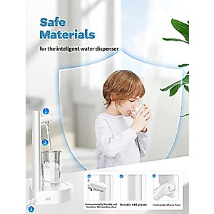 Bedside Water Dispenser for Bedroom Nightstand - Desktop Water Dispenser for 5 Gallon Bottle - Tabletop Wireless Water Dispenser - Type-C Charging