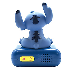 Lexibook, Disney Stitch, Stitch Nightlight Alarm Clock, Sounds and Melodies, LCD Backlit Screen, Luminous, Snooze, Blue, RL800D