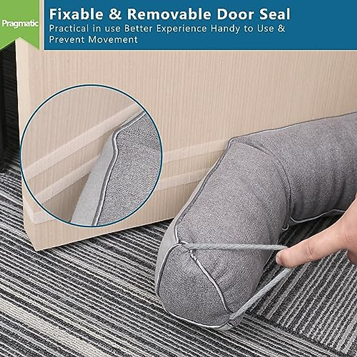 Anze Under Door Draft Stopper 40 inch Triangular Heavy Duty Draft Blocker Bottom Seal Noise Air Guard for Doors and Windows, Gray