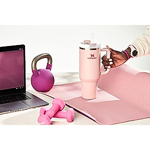 Stanley Quencher H2.0 FlowState Stainless Steel Vacuum Insulated Tumbler with Lid and Straw for Water, Iced Tea or Coffee, Smoothie and More, Pink Dusk, 40 oz