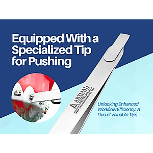 ARTMAN INSTRUMENTS Orthodontic Bracket Placer Tweezers – Self-Holding Bracket Holder Pliers, Stainless Steel, Precision Tool for Orthodontic Procedures, Durable and Autoclavable (Pack of 4)