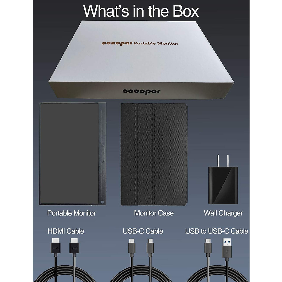 cocopar Portable Monitor - Upgraded 17.3 Inch 1080P FHD IPS HDR Type C FreeSync Gaming Monitor with Type-C HDMI Mini DP Speakers for Xbox PS5 Laptop PC Phone Mac Surface, with Smart Case VESA Mount