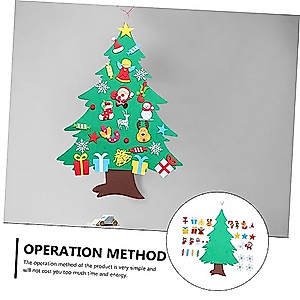 FONDOTIN 1 Set Felt Christmas Tree Christmas Decor Wall Hanging Decor Felt Xmas Tree Set Felt Christmas Ornaments Toddler Christmas Tree Xmas Wall Decoration Felt Decor Tree