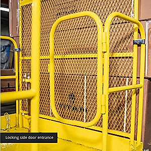 Titan Attachments 54-in Wide Mobile Easy Loading Work Platform for Fork Trucks and Forklifts