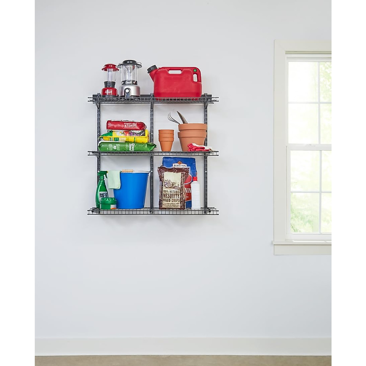 Rubbermaid Fasttrack Rail Storage 36"x12" 3-Shelf Kit, 350 lbs. Per Shelf, for Home/Garage/Shed/Workshop Organization
