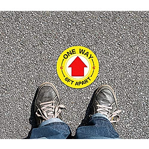 FaCraft Directional Allow Stickers,10pcs,8.25" One Way Floor Decal signs for Bussiness,Store,School,Pharmacy and Public Places.