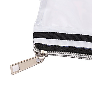 Augbunny Multi-purpose Waterproof Clear Vinyl Zippered Toiletry Cosmetics Makeup Pouch With French Tape 4-pack