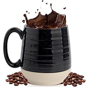 Tikooere Ceramic Coffee Mug, 20 oz Coffee Cup with Large Handle for Coffee Tea Latte, Black Coffee Mug for Men Dad Husband Christmas Gift, Funny Mug for Home Decor, Dishwasher & Microwave Safe