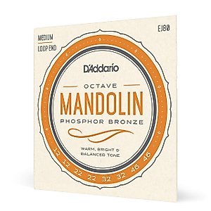 D'Addario EJ80 Phosphor Bronze Octave Mandolin Strings, Medium, 12-46