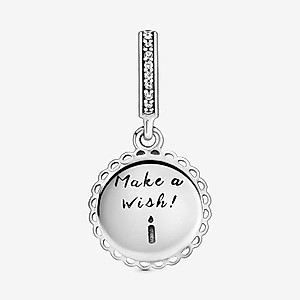 Annmors Pink Birthday Cake Dangle Charm for Woman-925 Sterling Silver Pendant Bead,Girl Jewelry Gifts for Women Bracelet&Necklace