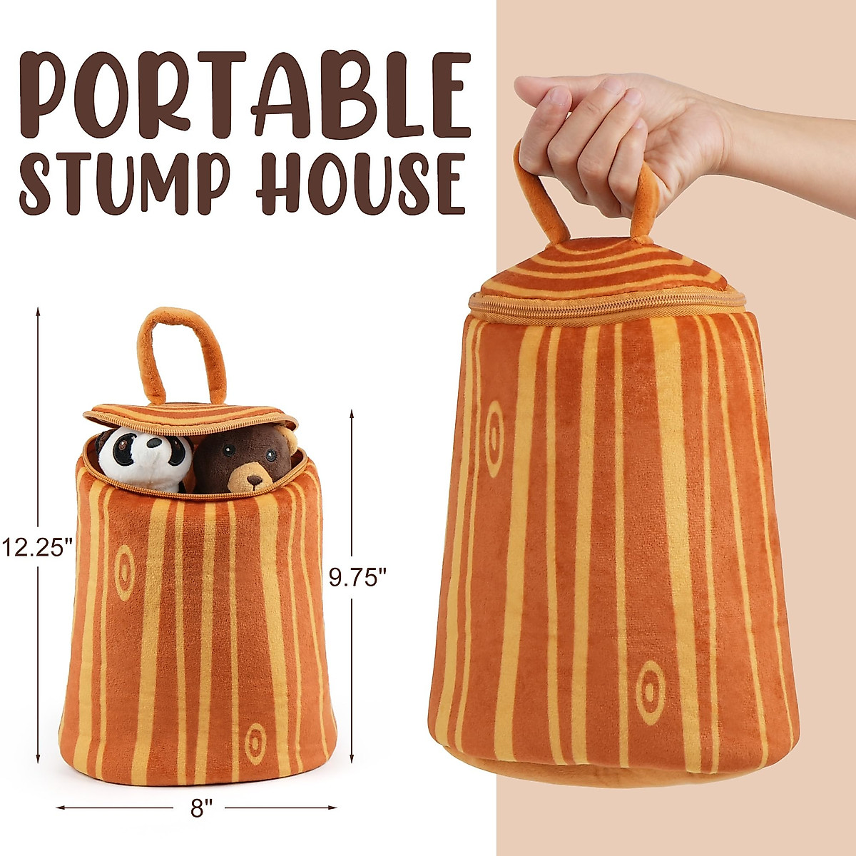 BenBen Dinosaur Stuffed Animals, 5 Small Dinosaur Plush Dolls and Egg Bag Toys Set, Dino Plushies, Cute Stuff for Kids Girls Boys, Baby Shower, Easter Basket Stuffers