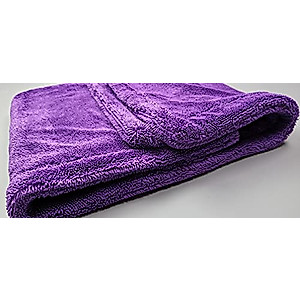 DEUTSCHMOTOR Super Fast 1600 GSM Large Microfiber Drying Towels 31"x20" (80x50cm) one Towel drys one car 2022 Twist-Loop Design (Purple)