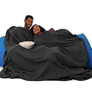 Yogibo CozyBo Double All-Season Blanket, Lightweight, Soft, Cozy, Sensory Blanket for Couch, Sofa Thick Throw Filled with Special FiBeads, Extra Large, Dark Grey
