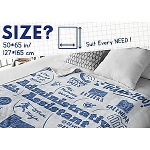InnoBeta Administrative Assistant Gifts for Administrative Professional Day, Bed Flannel Plush Blanket for Women/Men (50"x 65") - Administrative Assistant Job - Blue