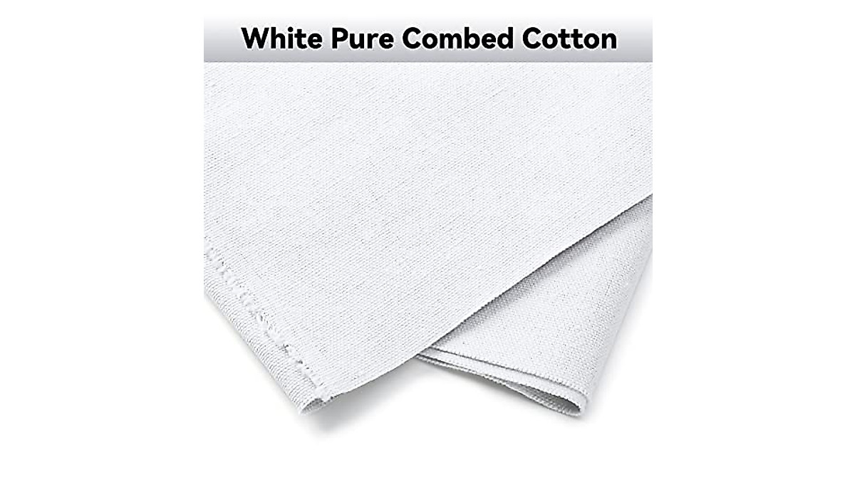 Caydo 20x60" White Cotton Fabric for Crafts & Embroidery
