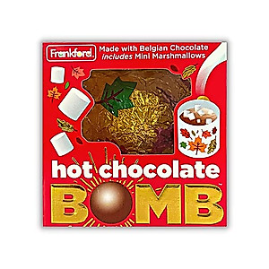 Belgian Hot Chocolate Melting Ball with Mini Marshmallows Inside, Cute Autumn Dessert Drink, 1.6 Ounce