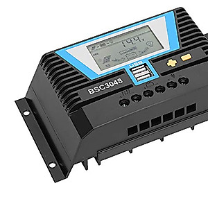 30A PWM Solar Controller,Solar Charge Controller, Solar Charge Controller, Solar Charge Controller, Solar Controller for Different Batteries BSC3048 30A 12V/24V/36V/48V Charge Controller