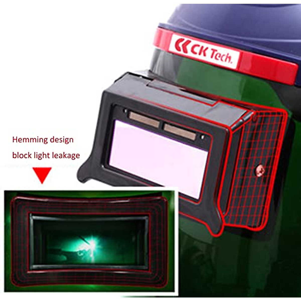 Welding Helmet, Auto Darkening Welding Face Shield, Solar Powered Welder Protective Gear for Arc Tig Mig CT TIG KR, 10 Protective Sheet Inlcuded