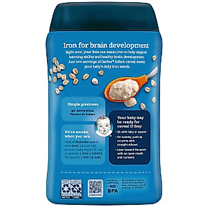 Gerber Baby Cereal, Oatmeal, 8 Ounce