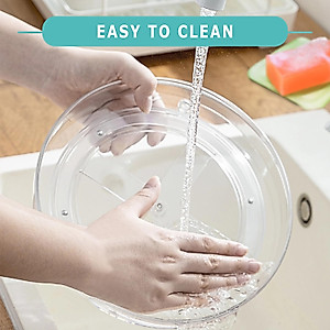 JelKen Lazy Susan Turntable Cupboard Organizer, 2 Pack Rotating Spice Racks for Kitchen, Cabinet, Pantry, Refrigerator (9"x1.38")