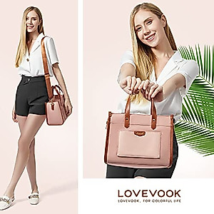 LOVEVOOK Lunch Bag Women,Lightweight Insulated Lunch Box for Picnic Beach,Pink,S