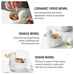 Hemoton Fruit Snacks Duck Shaped Dessert Bowl Ceramic Breakfast Bowl Snack Sushi Storage Bowl Mixing Bowls Soup Bowl Ramen Bowl for Cereal Salad Soup Pho Dessert Rice Appetizer Serving Tray