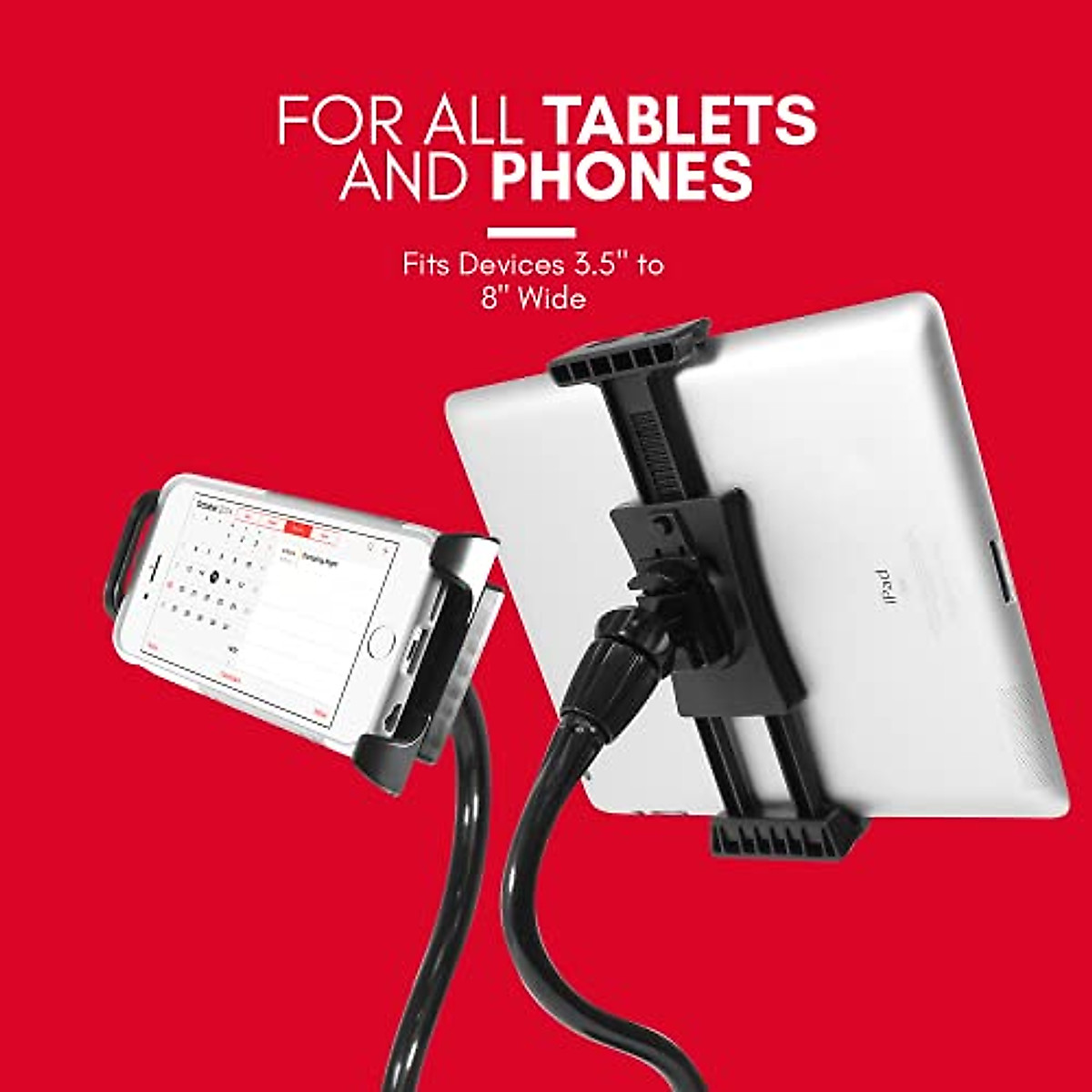 Cup Holder Tablet Mount, Macally iPad Cup Holder Car Mount - 12" Flexible Gooseneck iPad Car Mount - Tablet Holder for Truck, Car, and Vehicle - iPad Stand for Car - For Pro / Air / Mini, Smartphones