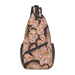Nicolas Cage Crossbody Bag,Sling Shoulder Backpack, for Outdoor Travel,Sports,Camping,Hiking,Shoulder Bags