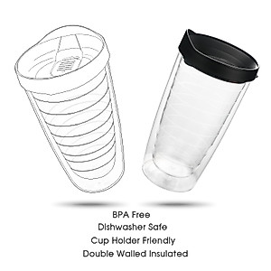 EASYXQ Mahjong Game Double Wall Insulated Tumbler Travel Cup, 16oz Reusable Plastic Mug with Lid Keeps Drinks Cold & Hot, BPA Free, Perfect for Parties, Birthday, Clear