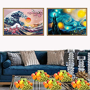 2-Pack Adult Diamond Art, 5D Diamond Painting Kit, DIY Round Full Diamond Art, Boys/Girls Diamond Paintings for Home Wall Art Decor Gifts, 12x16 Inch (Diamond drawing,12x16 Inch)