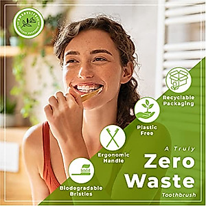 Bamboo Charcoal Toothbrush With Travel Case & Holder Kit - Extra Soft Natural Bristles For Sensitive Teeth | Eco Friendly Portable Wooden Travel Set | Organic Single Wood Toothbrushes Stand & Cover