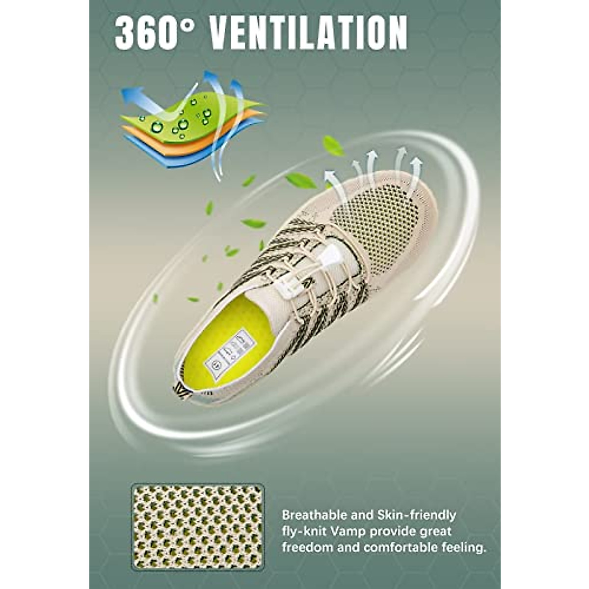 Water Shoes Mens Womens Beach Swim Shoes Barefoot Athletic Quick-Dry Aqua Socks for Surfing Diving Kayaking Exercise (Ribbon/Green, 41)