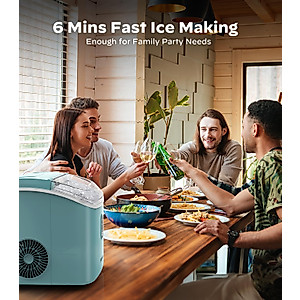 Nugget Ice Maker Countertop - Silonn Pebble Ice Maker Machine with Self-Cleaning Function, 33lbs/24H, Ice Makers for Home/Kitchen/Office, Green