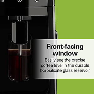 Hamilton Beach One Press Programmable Dispensing Drip Coffee Maker with 12 Cup Internal Brew Pot, Removable Water Reservoir, Black Next Gen (47600)