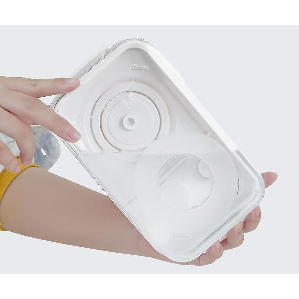 liviware home & kitchen Vacuum Seal Containers - Preserve Freshness with Time Dial, BPA-Free, Microwave-Safe - 2-Piece Set (5.1 Cups + 8.9 Cups Rectangular), White, liv01