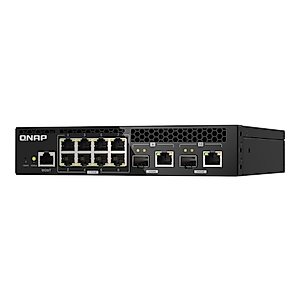 QNAP 10-Port 10GbE Half-Width Rackmount Layer 2 Managed Switch with 2 x 10GbE SFP+/RJ45 Combo and 8 x 2.5GbE RJ45 Ports (QSW-M2108R-2C-US)