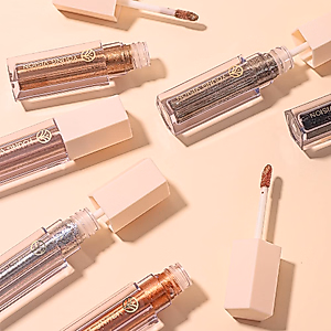 YOUNG VISION Liquid Glitter Eyeshadow, Metallic & Shimmer & Glow Shades,Quick-Drying, Waterproof, Non-sticky,0.17 Fl Oz