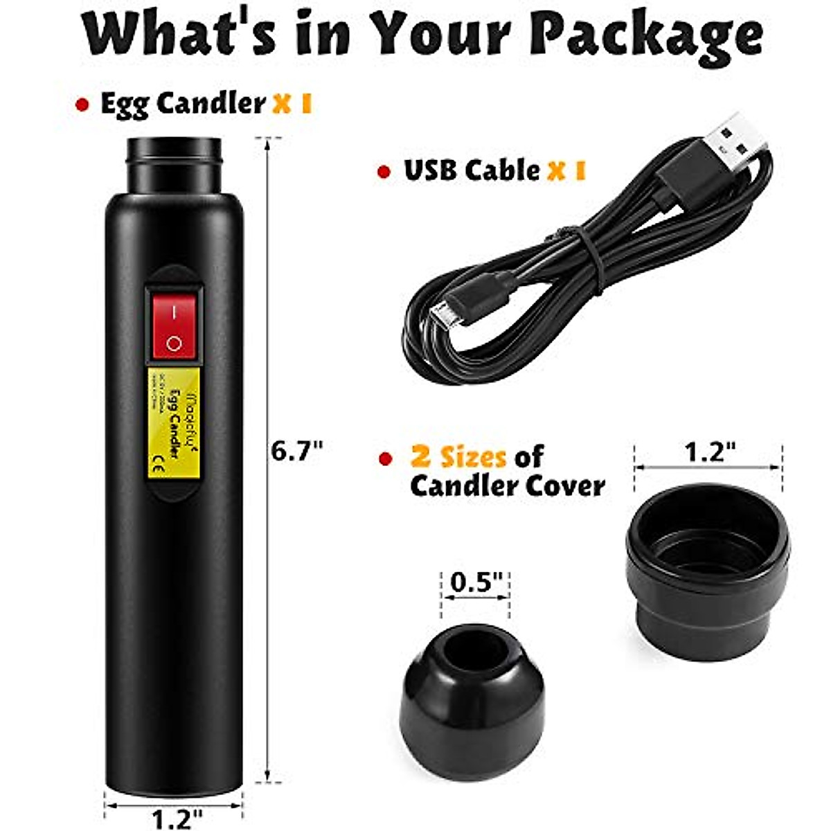Magicfly Rechargeable Wireless Egg Candler Tester for Monitoring Eggs Development, Bright Cool LED Light Candling Lamp