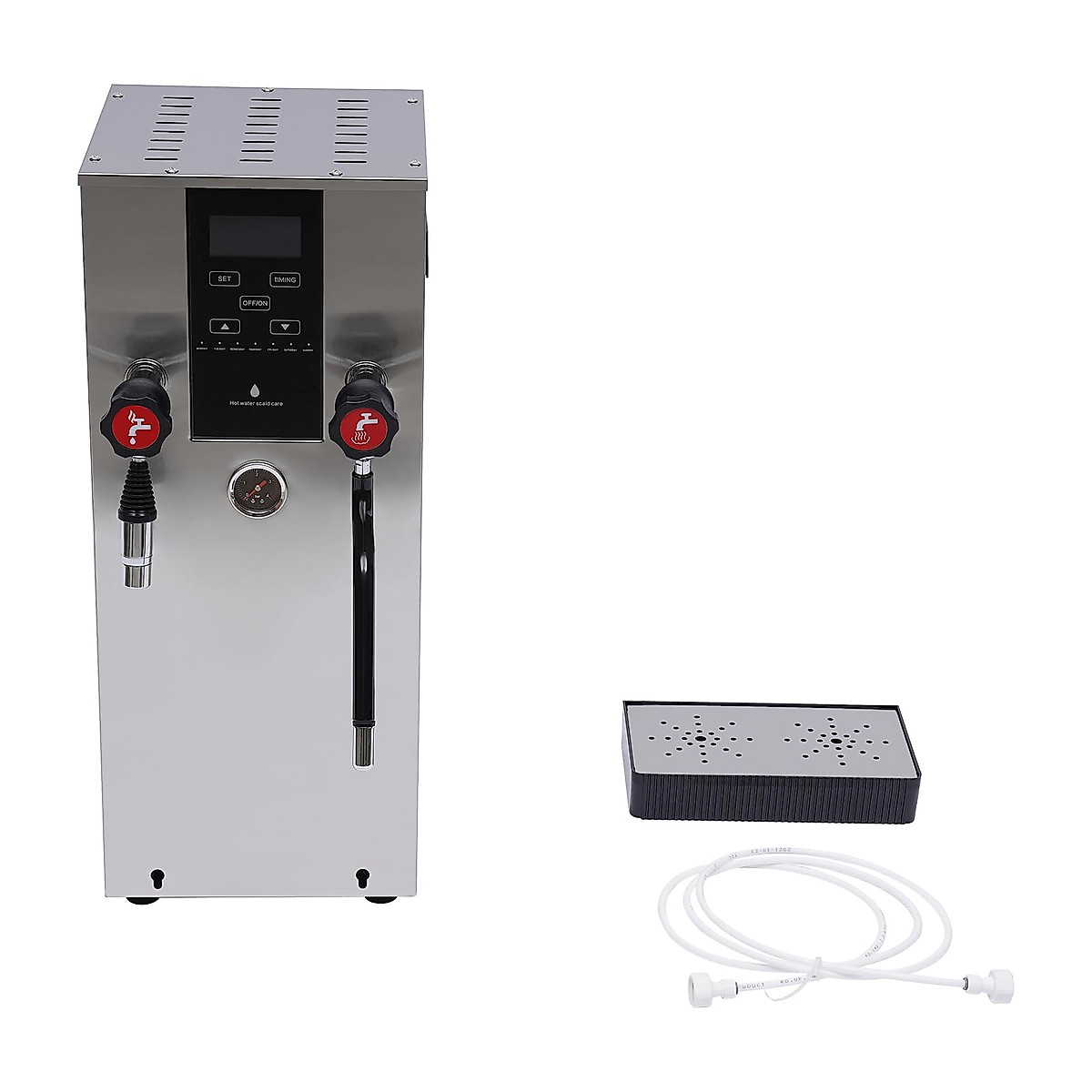 Commercial Milk Frother, 12L Multi-Purpose Full-Automatic Steam Boiling Water Frothing Machine, LED Screen Display Electric Milk Foam Machine, Suitable For Cafe, Bubble Tea Stores, Coffee Shops