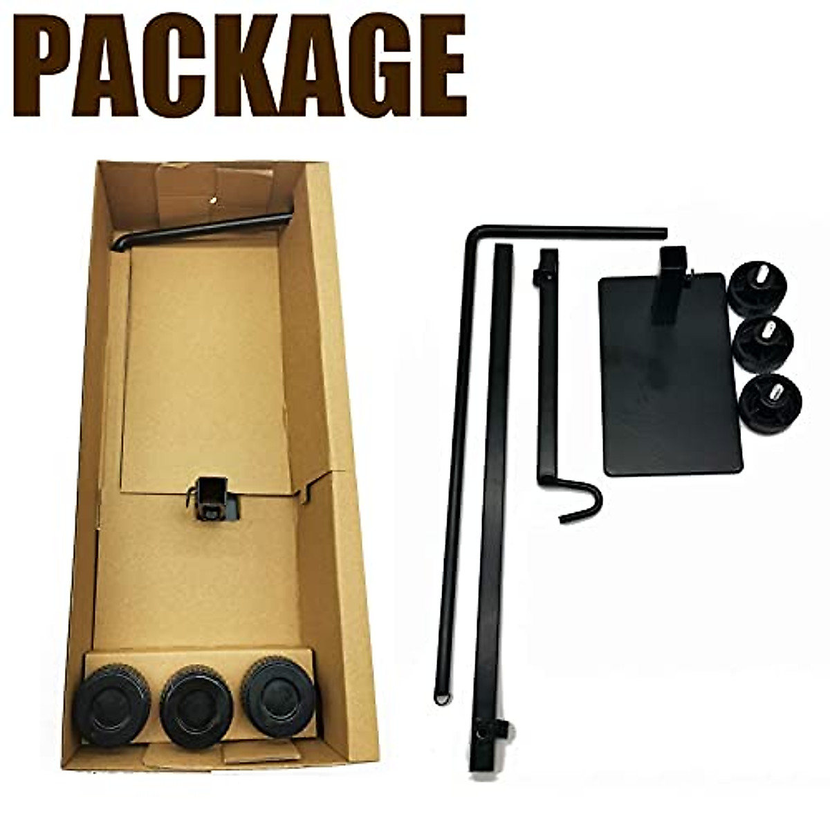 kathson Lamp Stand for Reptile Bearded Dragon Tank Accessories Fixed Bracket Heating Lamp Holder Adjustable for Spiders Lizards Turtles Amphibian Cold-Blooded Animals Black