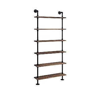 4D Concepts Anacortes SHELFS, Black Pipe/Brown Shelves
