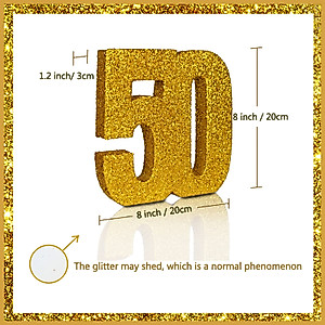 Eploger 50th Birthday Decorations for Men and Women,50th Anniversary Decorations,Gold Glitter 50th Birthday Centerpieces for Table Decorations,50th Table Topper Decor