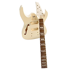 Fistrock DIY Electric Guitar Kit Beginner Kit 6 String Right Handed with Flamed Maple Veneer Top Basswood Body Hard Maple Neck Rosewood Fingerboard Chrome Hardware Build Your Own Guitar.