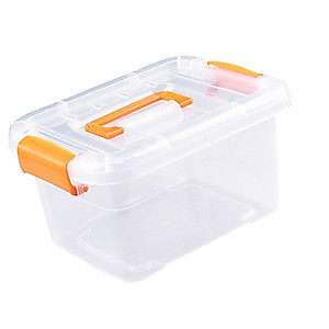 ZIZEV Plastic Storage Container Bin, Transparent Storage Box Stackable Large Capacity for Toys (Small 25cm / 9.8in)