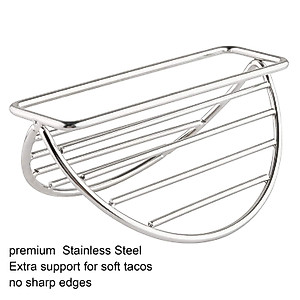 YellRin Taco Holder Stainless Steel Taco Holders Stands Set of 4 Racks Holds Soft or Hard Shell Tacos - for Burritos and Tortillas Holder