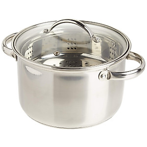Norpro 4-Quart Steamer Cooker, 3 Piece Set, Stainless Steel