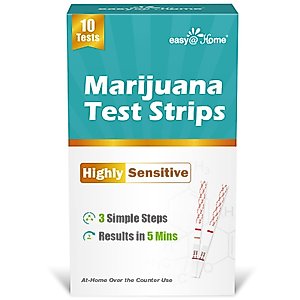 Easy@Home THC Test Strips: Urine Test Kit - Detect Metabolites in Urine with Cutoff Level 50ng/mL- 10 Pack ESTH-115