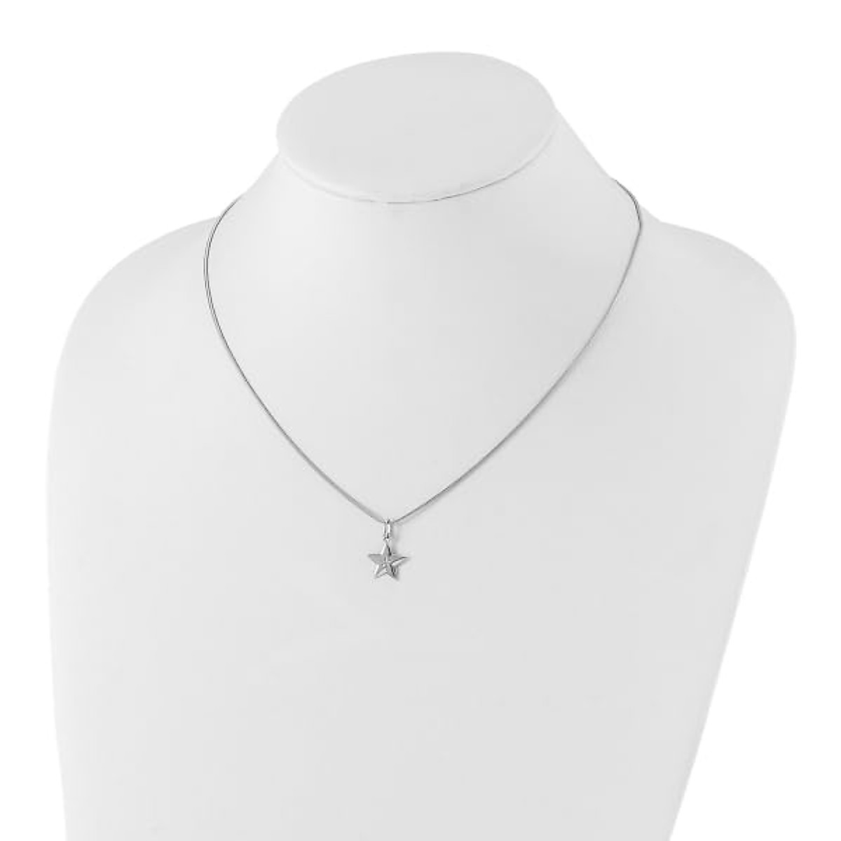 IceCarats 925 Sterling Silver 18 inch Diamond Star Chain Necklace